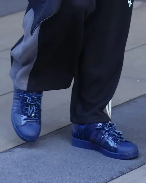 Anthony Edwards unveils the adidas Superstar "Navy Croc" before the ...